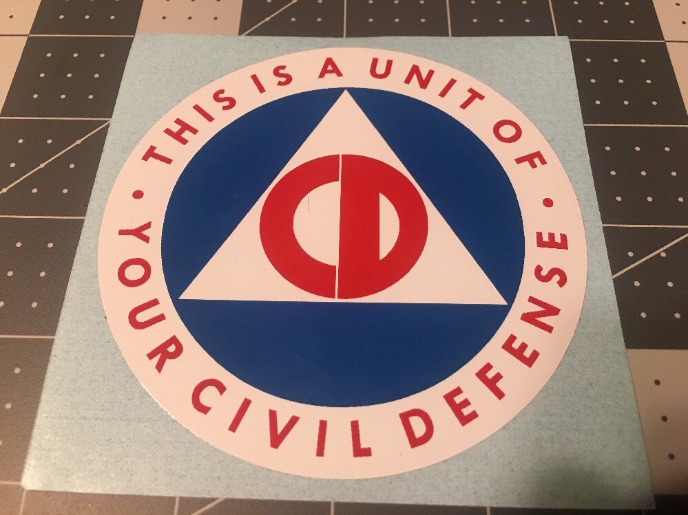 Civil Defense Unit Decal Tool ID 3 3/4" Like Original Vinyl ...