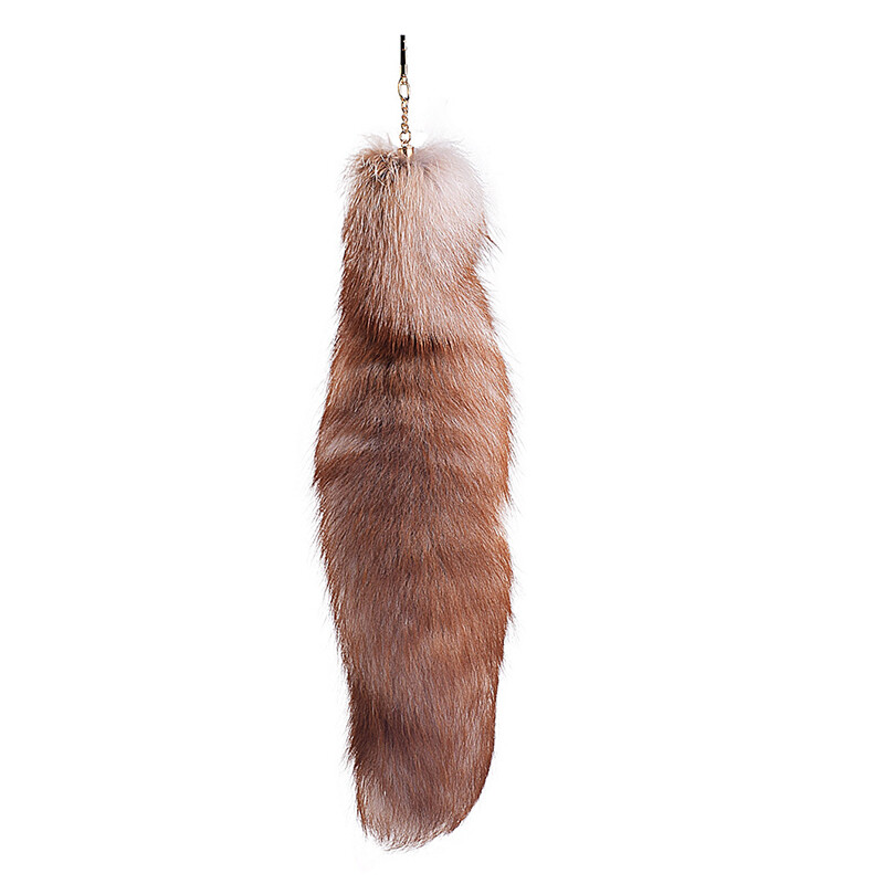 40cm Fox Tail Keychain Faux Fur Keyring Tassel Key Ring Chain Bag ...