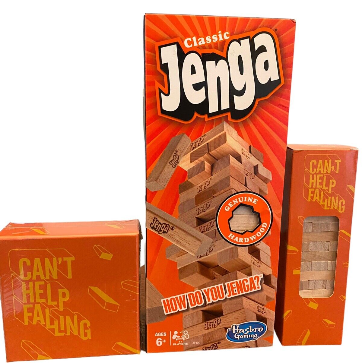 NEW Genuine HASBRO Classic JENGA Wooden Block Stack Game + Falling Game ...