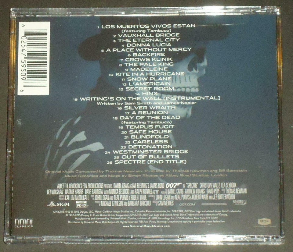 James Bond Spectre Music CD | eBay