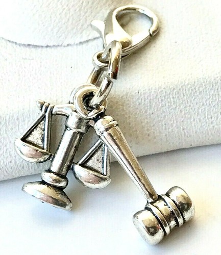 Law Charm Clip On Charm Zipper Pull Gavel Scales Lawyer Attorney Gift ...