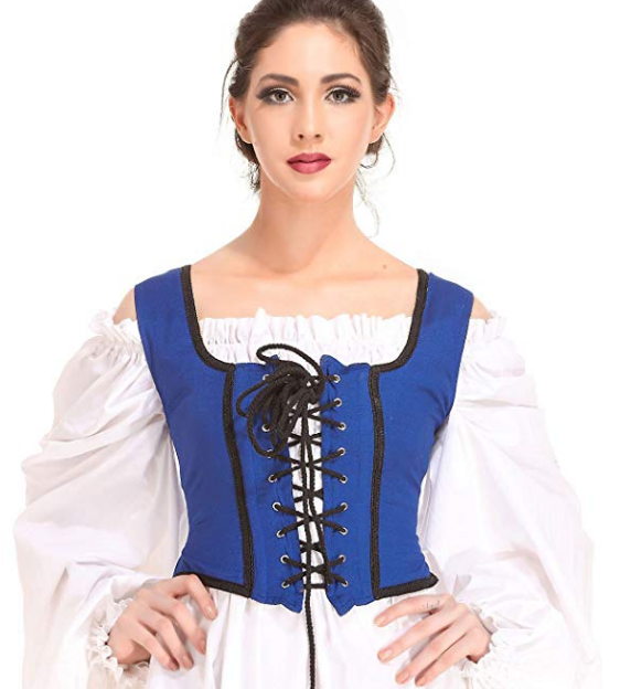 Medieval Pirate Renaissance Cosplay Costume Reversible Peasant Blue ...