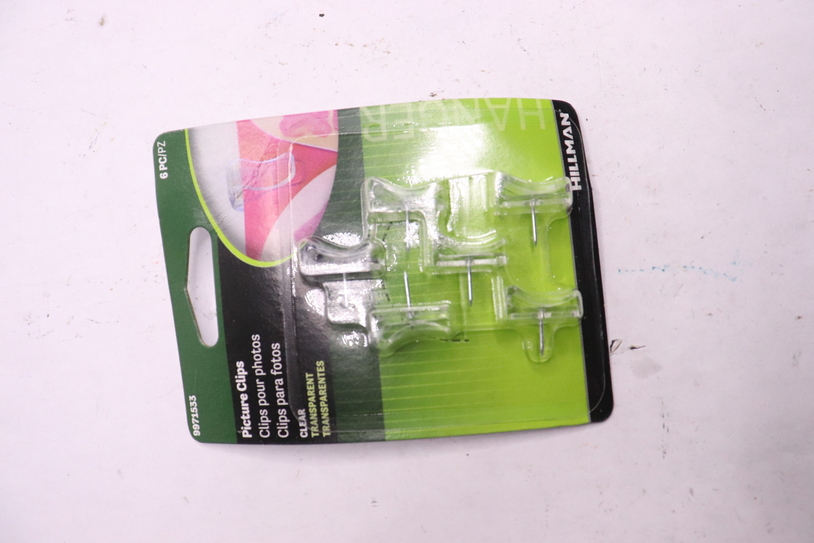 Hillman Picture Clips Clear Plastic Pins 0.32"D x 0.75"H 9971533 for ...
