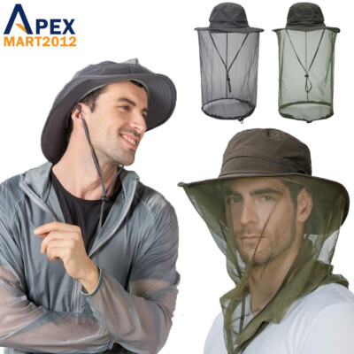 1/2Pack Anti-Mosquito Head Net Hat Outdoor Bee Insects Bug Sun Cap UV ...