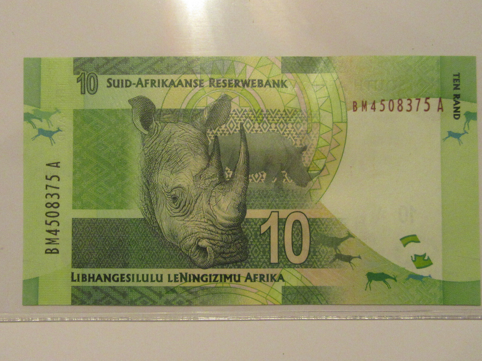 South Africa paper money Nelson MANDELA RHINO banknote folio Neat ...