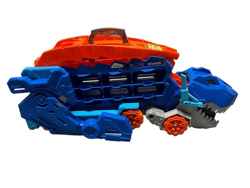 Hot Wheels Toy Car Track Set, Ultimate T-Rex Transporter, Dinosaur ...