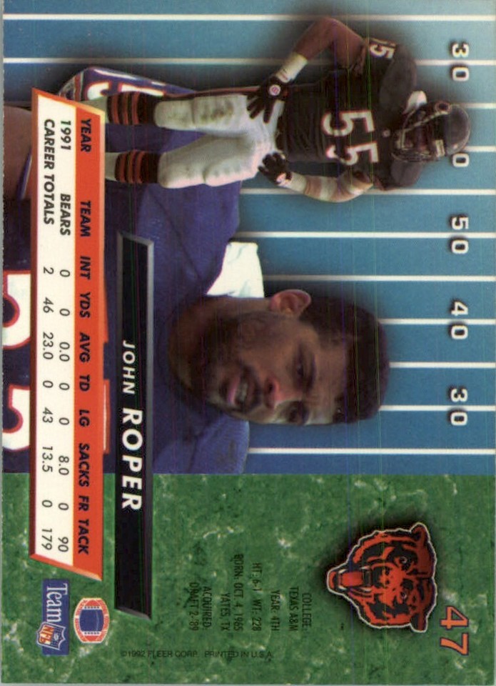 1992 Ultra NFL John Roper #47 | eBay