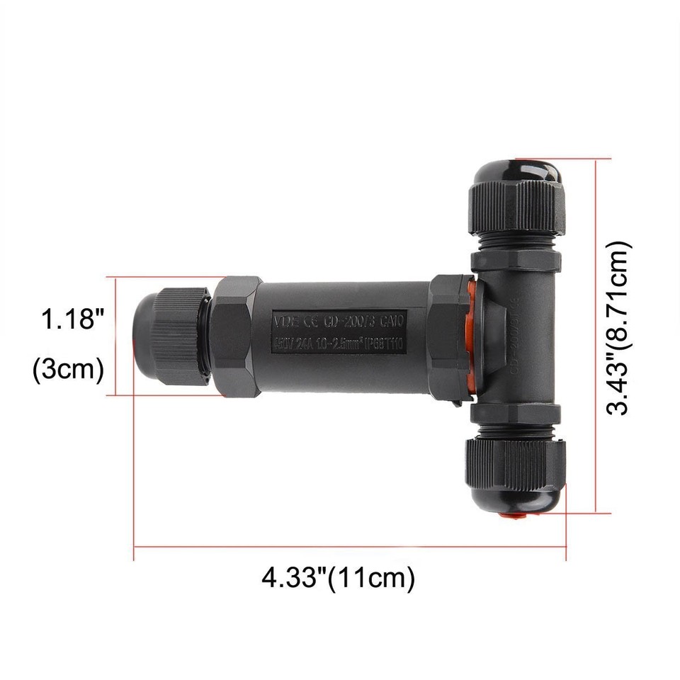 Waterproof Power Cable Connector Joint Submersible Water Pond 3 Core CE ...