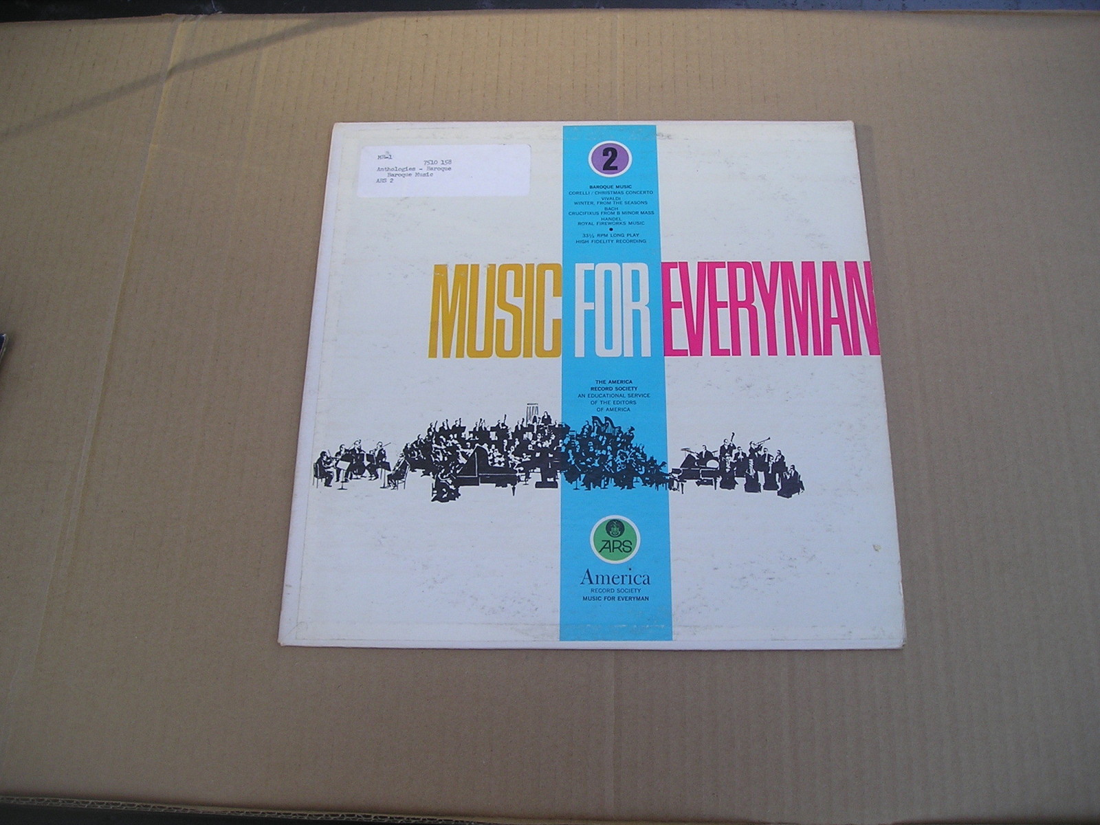 1961, MUSIC FOR EVERYMAN, VOL 2, BAROQUE MUSIC, AMERICAN RECORD SOCIETY ...