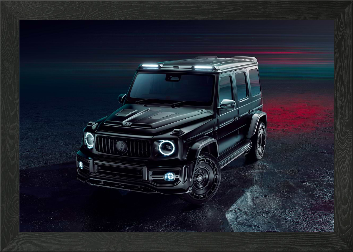 Black Mercedes-Benz G-Class SUV Framed Wall Art Poster Canvas Print ...