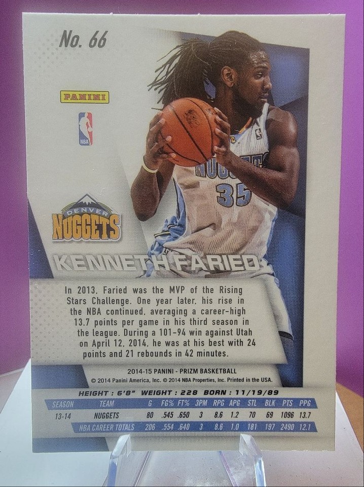 2014 Panini Prizm #66 Kenneth Faried - Denver Nuggets | eBay