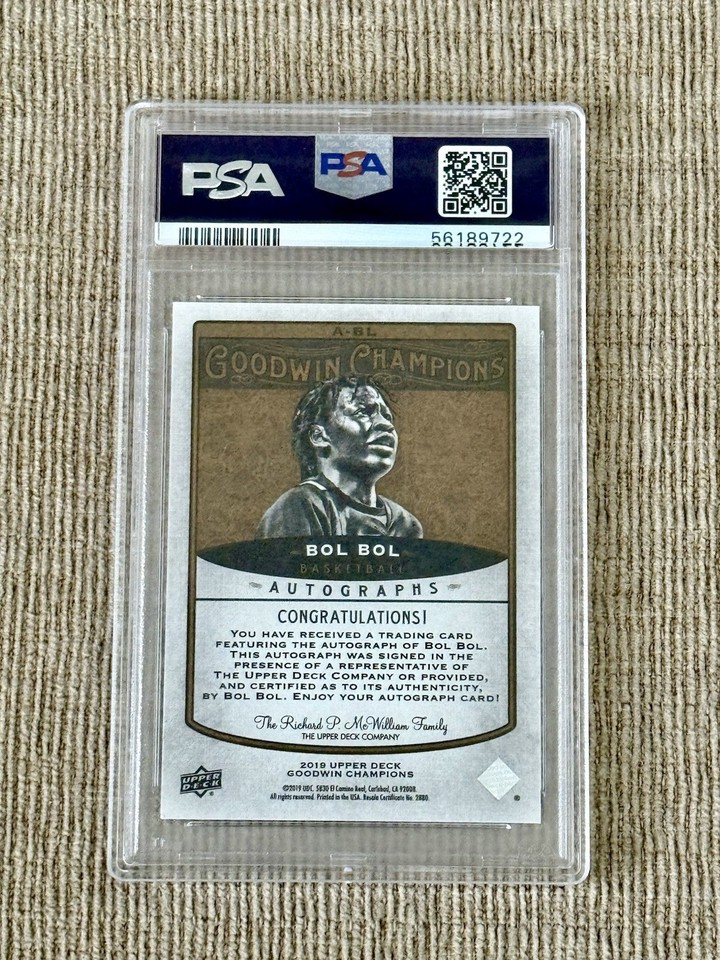 2019 Bol Bol Autograph Upper Deck Goodwin Champions Auto PSA 9 RC ...