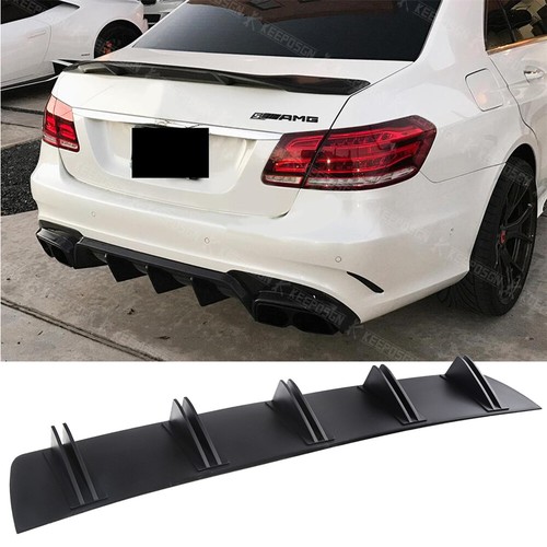For Mercedes Benz W212 AMG E63 Rear Diffuser 10 Fins Bumper Lip ...