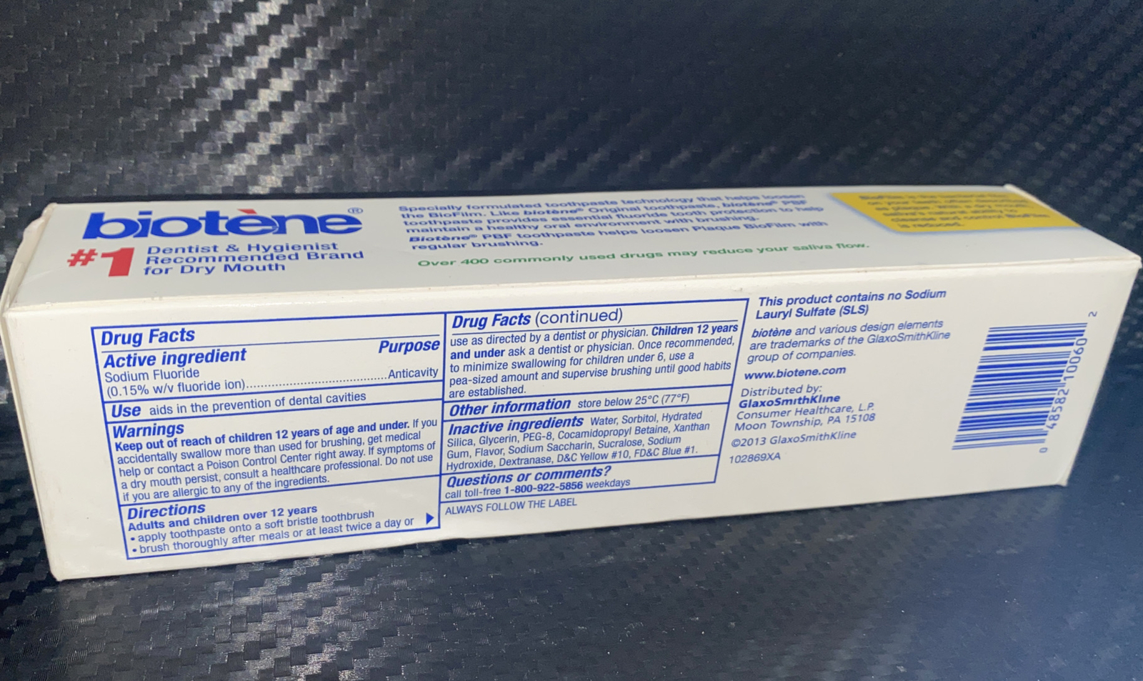 COLLECTIBLE! ONE Biotene PBF Dry Mouth Flouride Toothpaste. Exp 2015 ...