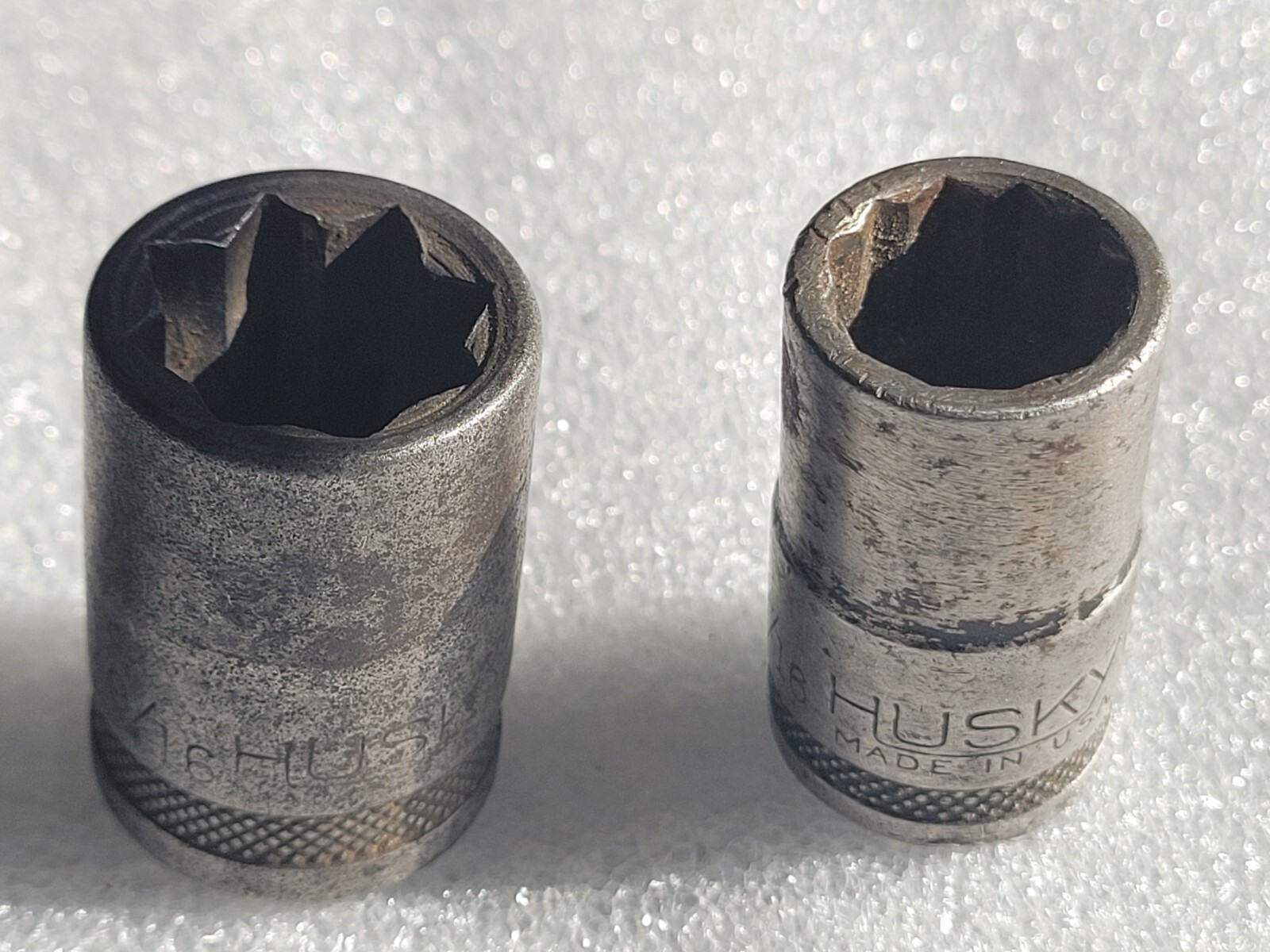 Vintage HUSKY Sockets (2); 9/16 H2702, 9/16 H2867 Knurled 1/2" drive | eBay