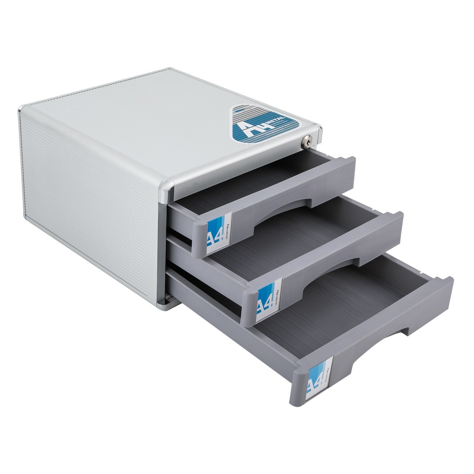Compact 3-Drawer File Cabinet Organizer with Lock and Labeling Frames ...