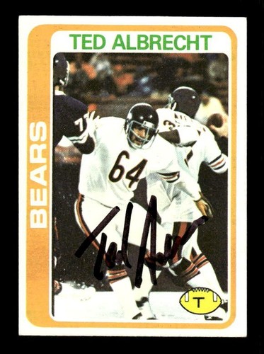 TED ALBRECHT SIGNED 1978 TOPPS FOOTBALL #298 CHICAGO BEARS ON-CARD AUTO ...