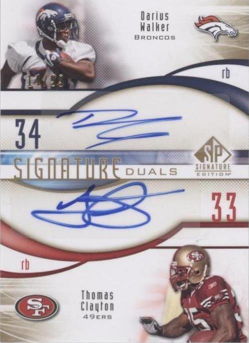2009 SP Signature Edition - Signature Duals Darius Walker, Thomas ...