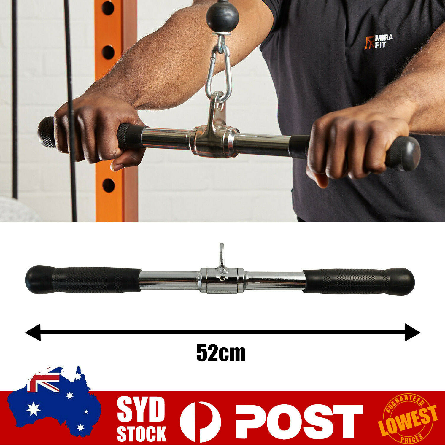 Revolving Straight Bar Steel Revolving Pull Down Bar Gym Home Cable ...