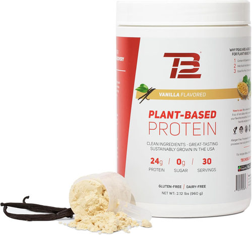 Plant Based Protein Powder by Tom Brady, 24G of Vegan Pea Protein, Low ...