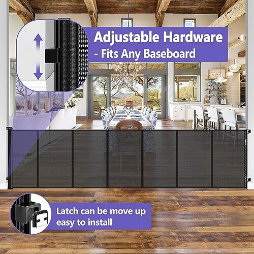 42 Inch Extra Tall Baby Gate 120 Inch Extra Wide Retractable Baby Gates ...