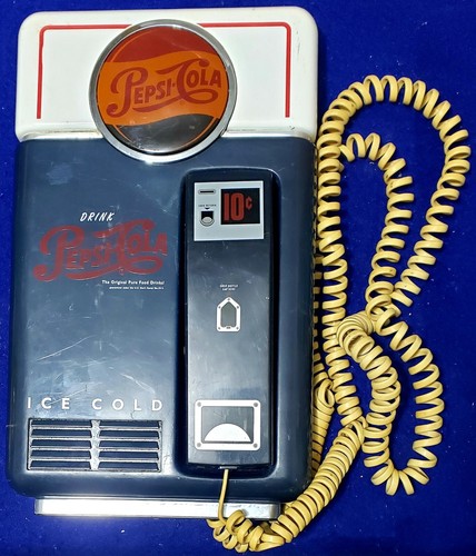 Vintage Pepsi-Cola Telephone Drink Pepsi-Cola Soda Machine Wall Mount ...