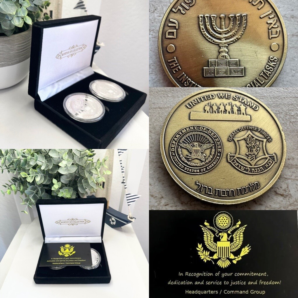 Set Of 2 Coins DoD US Israel Army IDF Military & Intelligence Mossad ...