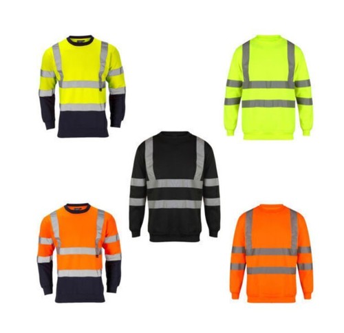 Hi Viz Vis Sweatshirt High Visibility Workwear Crew Neck Fleece Pull ...