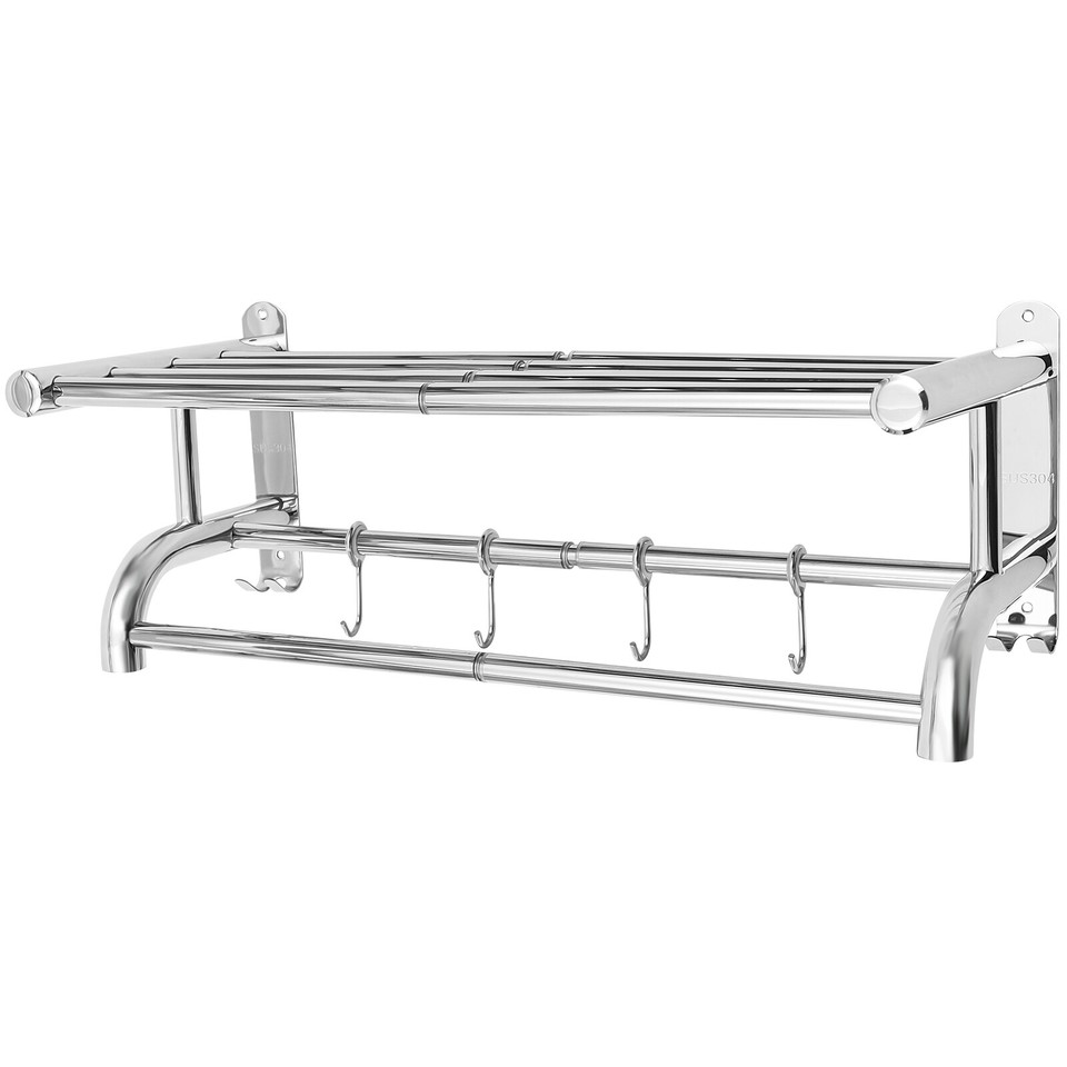 Towel Rack Bathroom Hotel Rail Holder Stainless Steel Wall Mounted ...