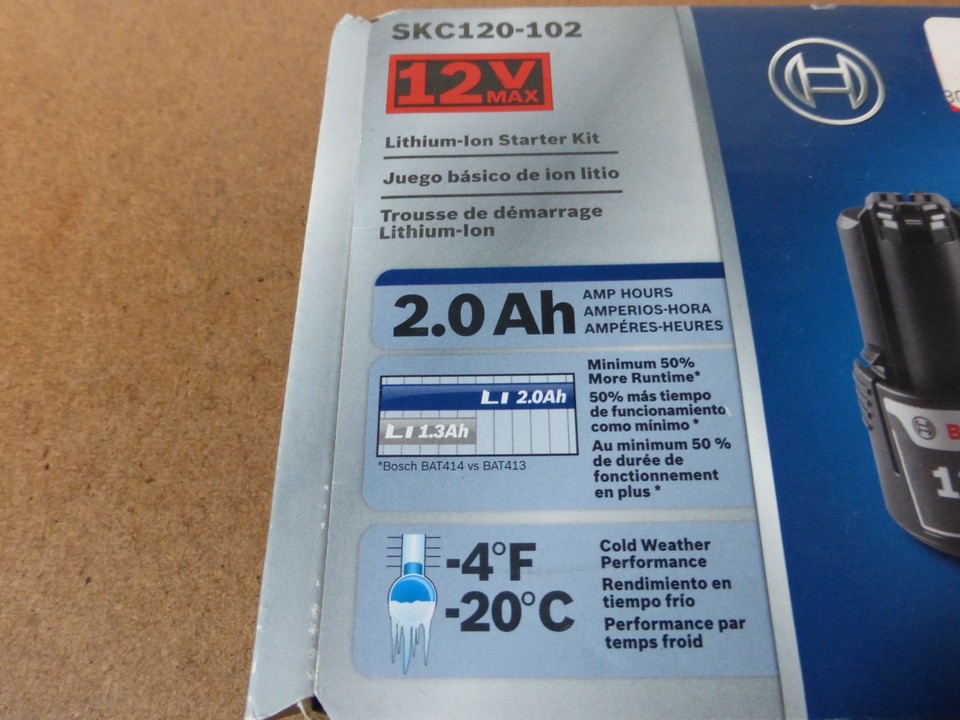 (NEW) Genuine Bosch (12V ~ 2.0 Ah) Li-Ion Battery (BAT 414) & 30-Min ...