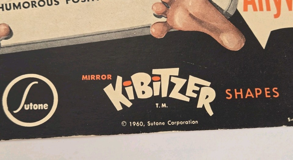 Vintage 1960 Kibitzer Mirror Shapes Ain't Got No Body Cardboard Sign By ...
