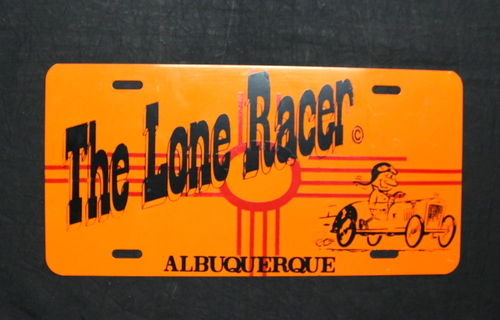 VTG. THE LONE RACER ALBUQUERQUE, NEW MEXICO VANITY LICENSE PLATE ...