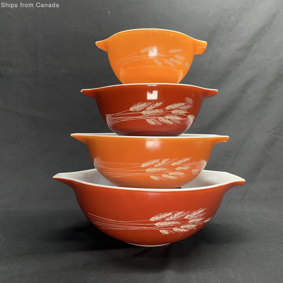 Pyrex 441-444 Autumn Harvest Orange Cinderella Bowl Set | eBay