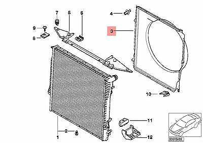 100 Genuine BMW E53 SUV Radiator Fan Shroud OEM 17101439107 for sale ...