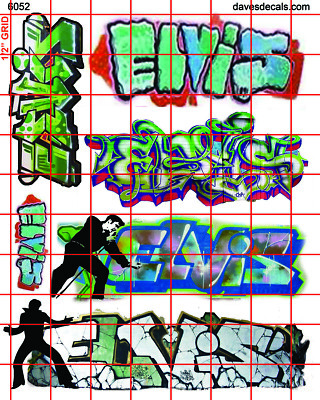 6052 DAVE'S DECALS ASSORTED GRAFFITI ART BOXCAR WALLS URBAN DOWNTOWN ...