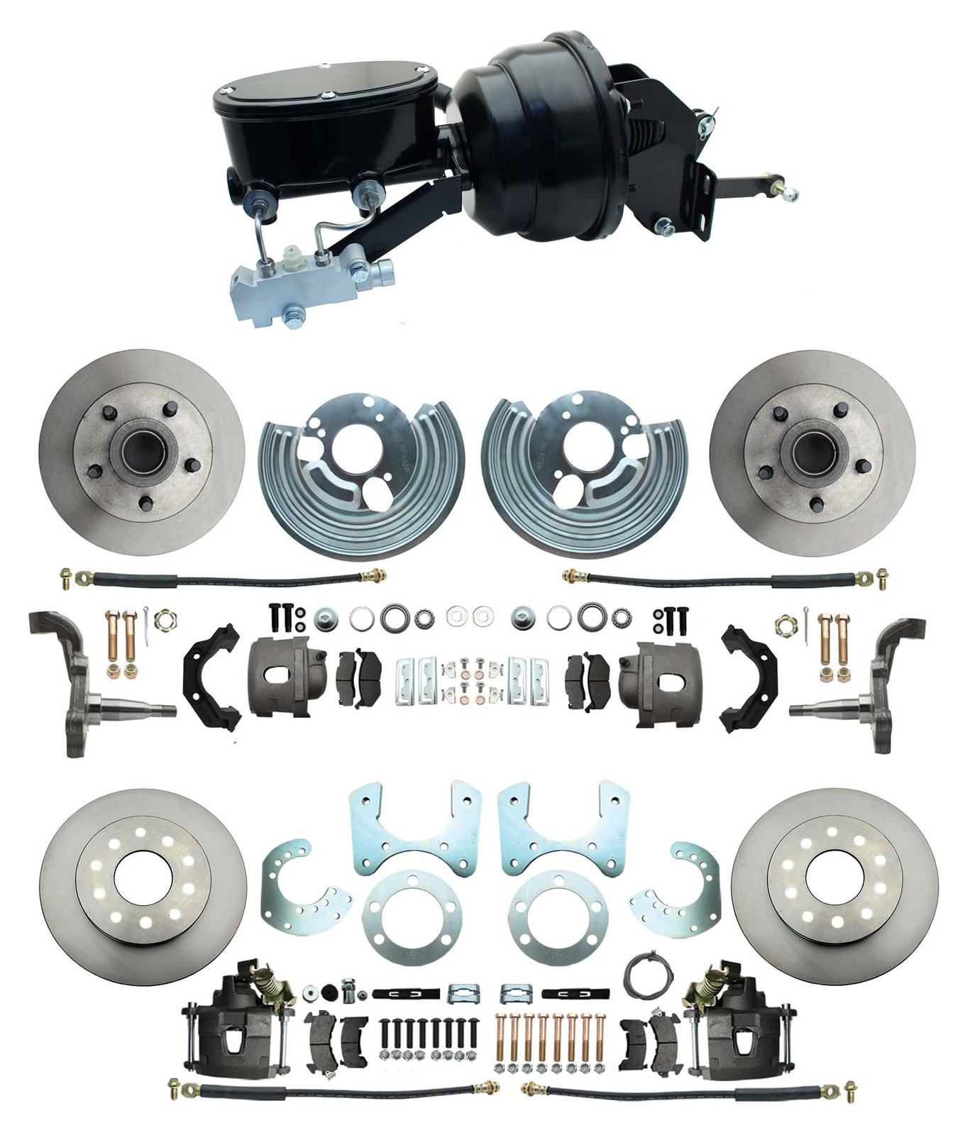 1966-1974 Front & Rear Std Disc Brake Conversions w/ Upgrade Power Kit ...