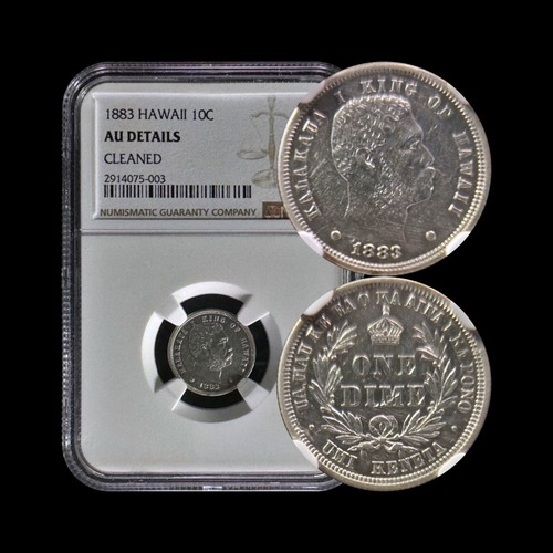 HAWAII. 1883, 10 Cents, Silver - NGC aUNC - Kalakaua, Umi Keneta ...