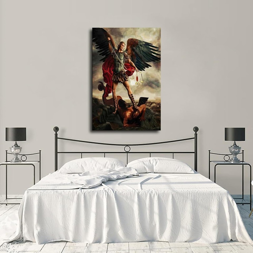 Archangel Michael St Michael Defeated Satan Poster Picture Canvas Print ...