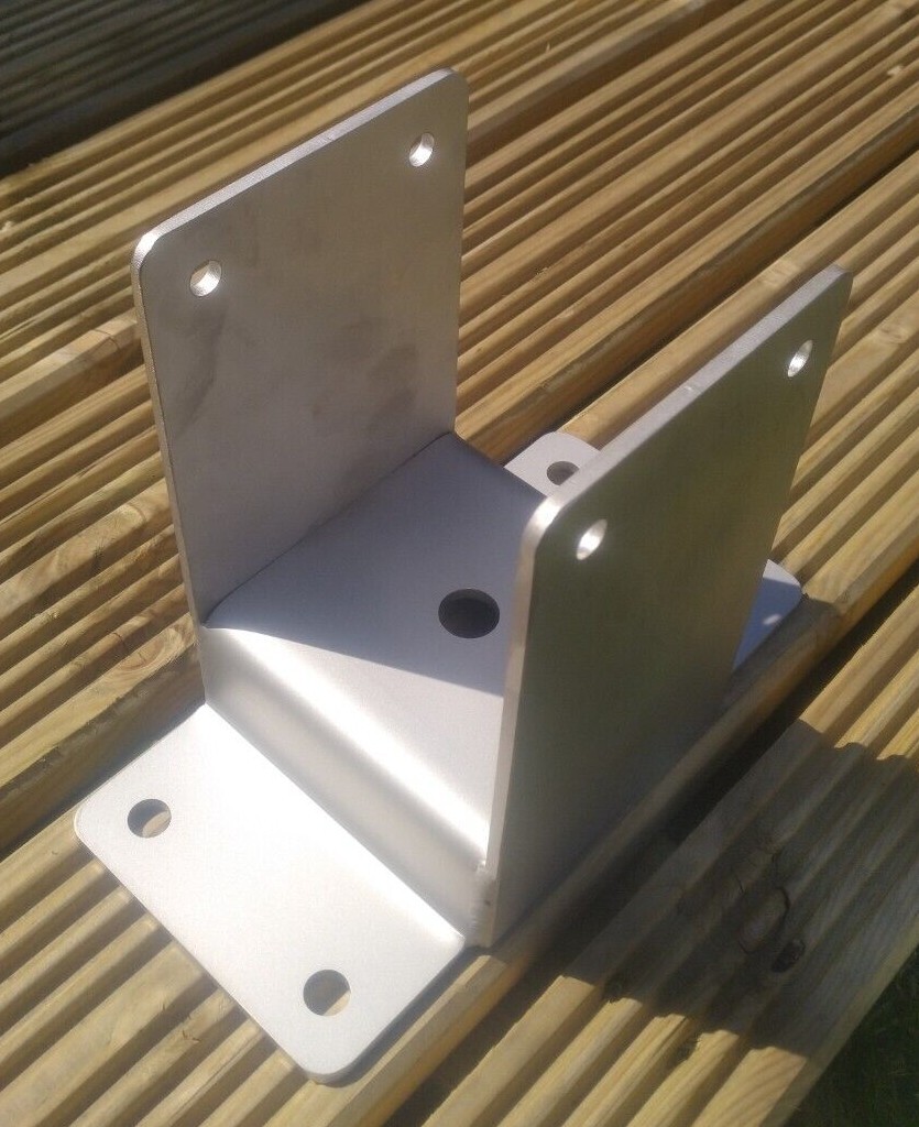 Bolt Down Fence Support Galvanised or Raw Square Post Holder Grip ...