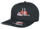 TRUCKER HAT FLEXFIT FITTED CAP BIG RIG TRUCK PETERBILT KENWORTH ...