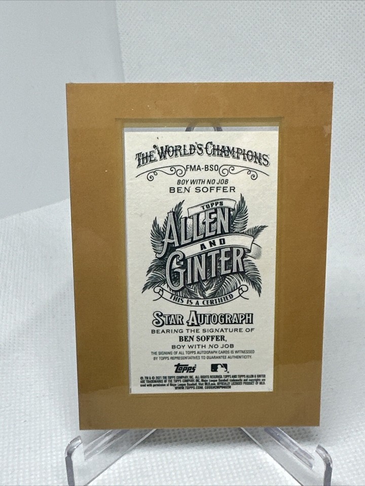 Ben Soffer Mini Auto 2021 Topps Allen & Ginter @Boywithnojob Autograph ...