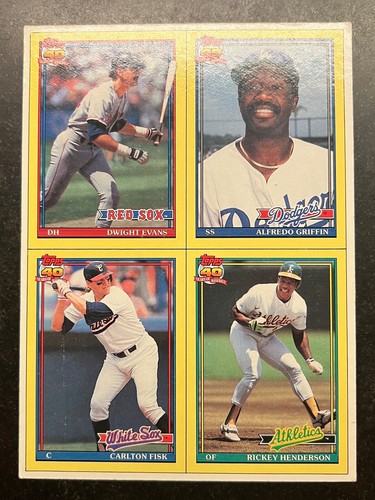 1991 Topps Box Panel: Carlton Fisk, Rickey Henderson | eBay