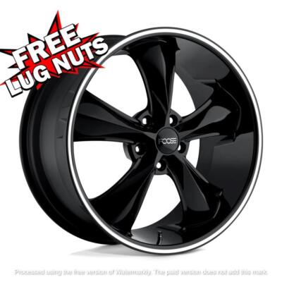 20 inch 20x8.5 Foose F104 LEGEND GLOSS BLACK MILLED wheels rims 5x115 ...