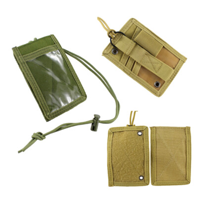 Tactical Credit Card Pouch ID Card Holder Hook & Loop Pouch with Neck ...