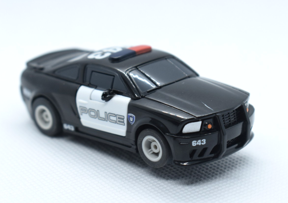 Micro Scalextric Transformers Black Mustang Police Car HO Slot Car ...