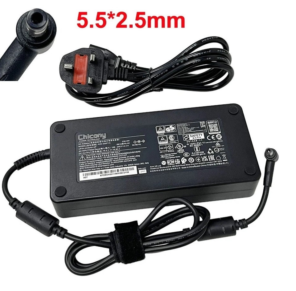 Chicony 330W 19.5V 16.92A Power AC Adapter Charger A20-330P1A 5.5*2.5mm ...