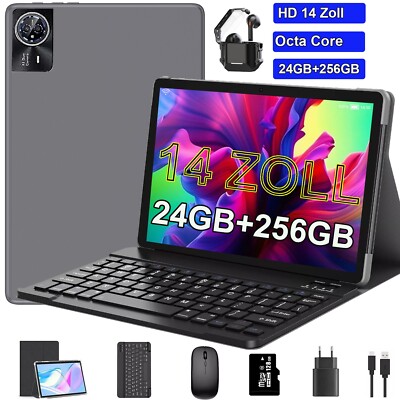 2024 Neueste Tablet 14 Zoll Android 14 24GB RAM+256GB/12GB+256GB 8-Core ...