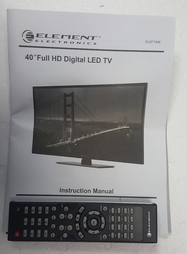 NEW ELEMENT TV Remote control and Instruction manual for ELEFT406 4C3D ...