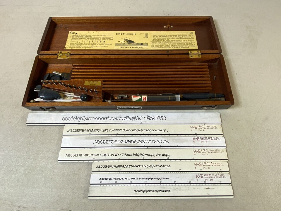 K&E Leroy Kueffel & Easer Co. Lettering drafting set Machine 1950 ...