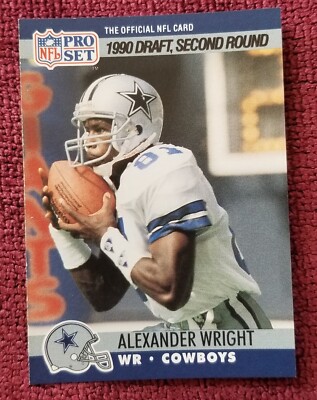 Alexander Wright Dallas Cowboys Wide Receiver Pro Set 1990 Draft Second ...